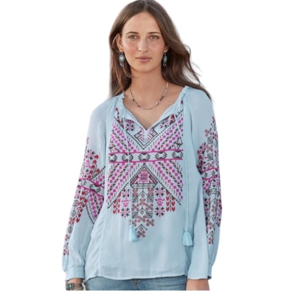 Sundance | Tops | Sundance M Pave The Way Boho Peasant Embroidered ...